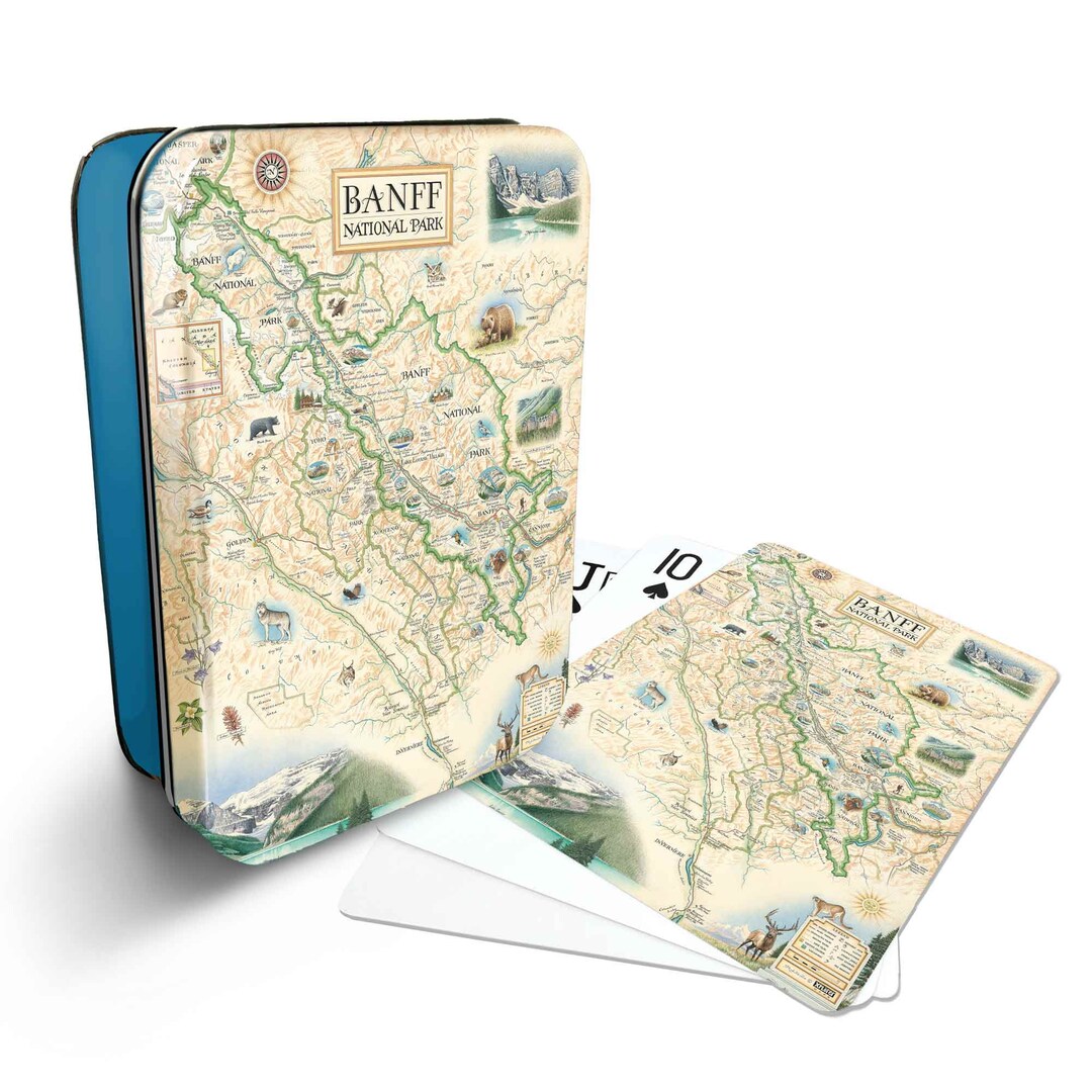 Banff National Park Map Standard 52-deck Playing Cards - Official Vegas ...