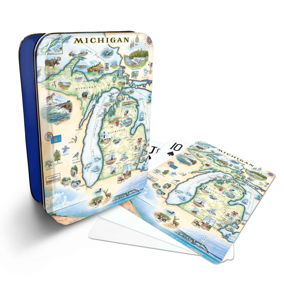 Michigan State Map Standard 52-deck Playing Cards - Official Vegas ...