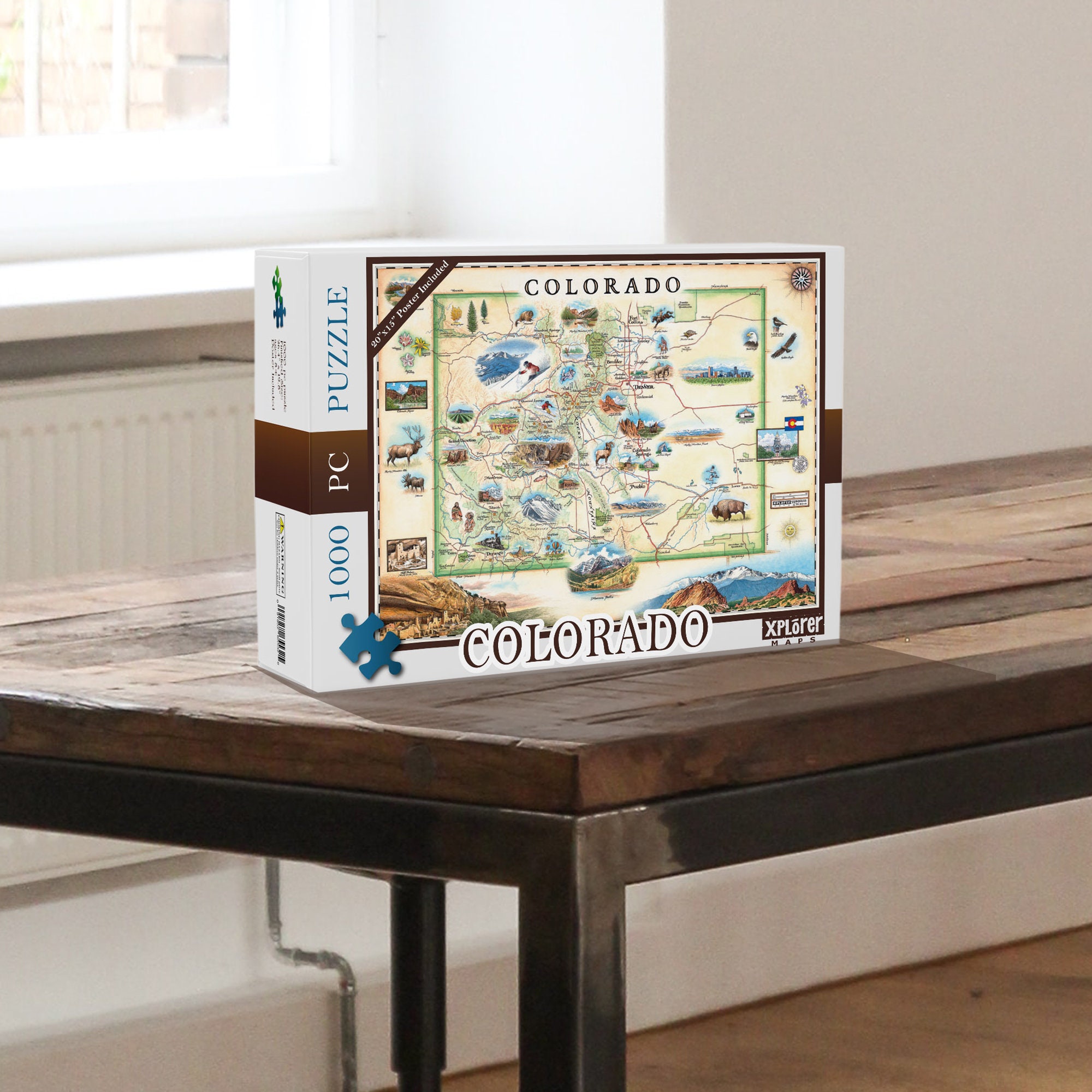 Colorado State Map Puzzle - 1000 Pieces, Includes Poster - Etsy