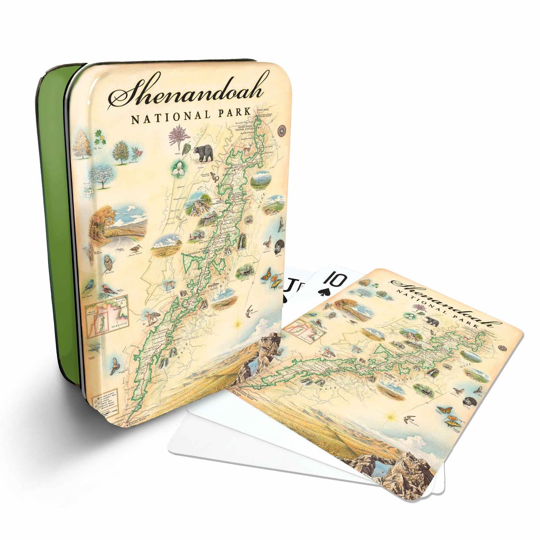 Shenandoah National Park Map Playing Cards Standard 52-deck Playing ...
