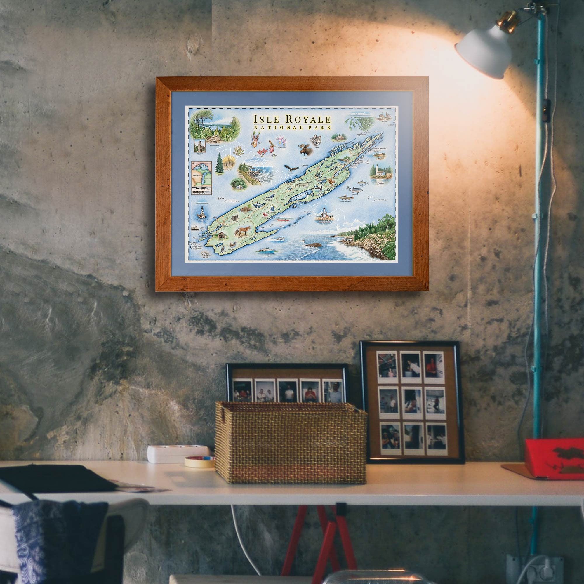 Isle Royale National Park Map Poster | Hand-drawn Lithographic Print - Etsy