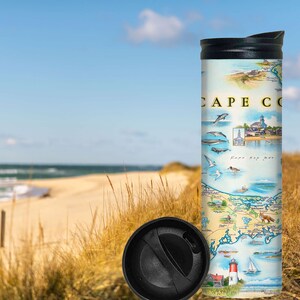 Cape Cod Map Travel Drinkware With Spill-resistant Lid - Vacuum ...