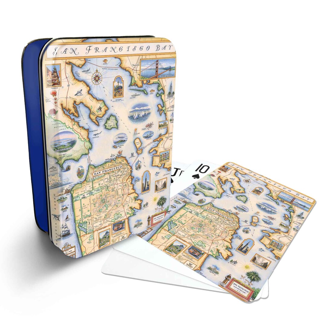San Francisco Bay Map Playing Cards Standard 52-deck Playing Cards ...