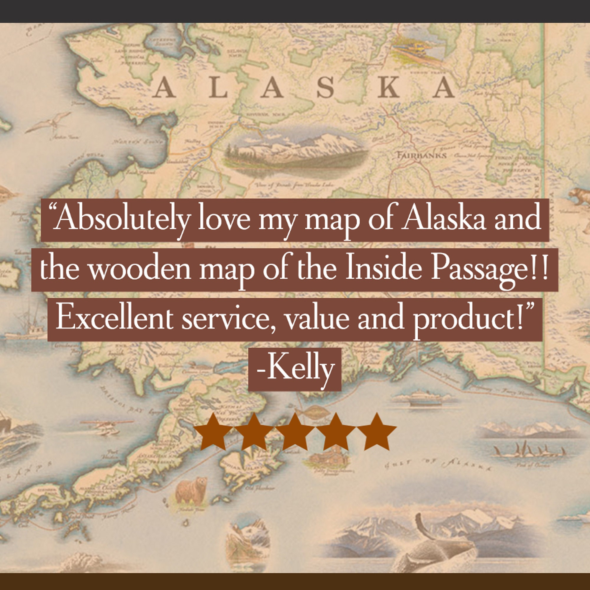 Alaska State Hand-drawn Map Poster | Authentic 24x18 Vintage-style ...