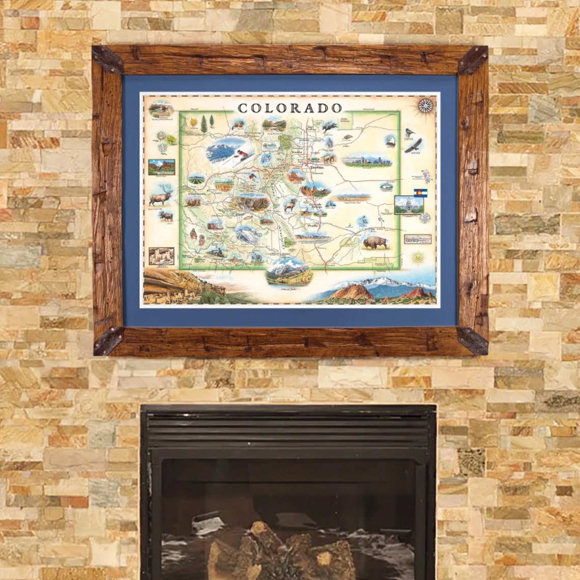 Colorado State Hand-drawn Map Poster Authentic - Etsy