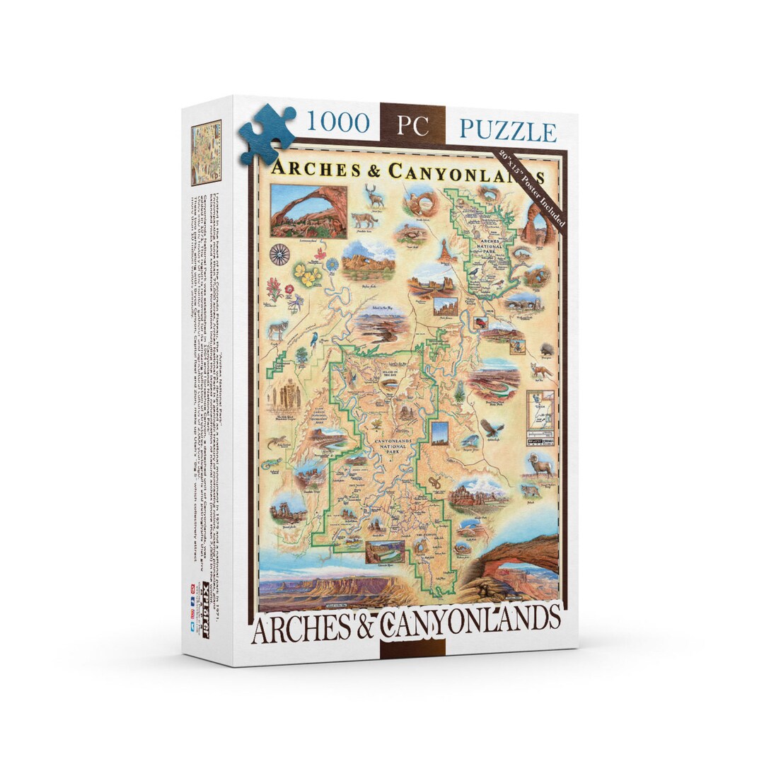 Rompecabezas con el mapa del parque nacional Arches & Canyonlands: 1000 ...