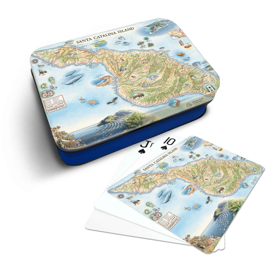 Santa Catalina Island Map Playing Cards Standard 52-deck Playing Cards ...