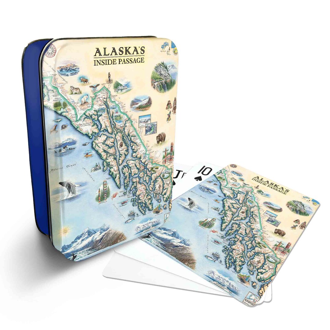 Alaska Inside Passage Map Standard 52-deck Playing Cards - Official ...