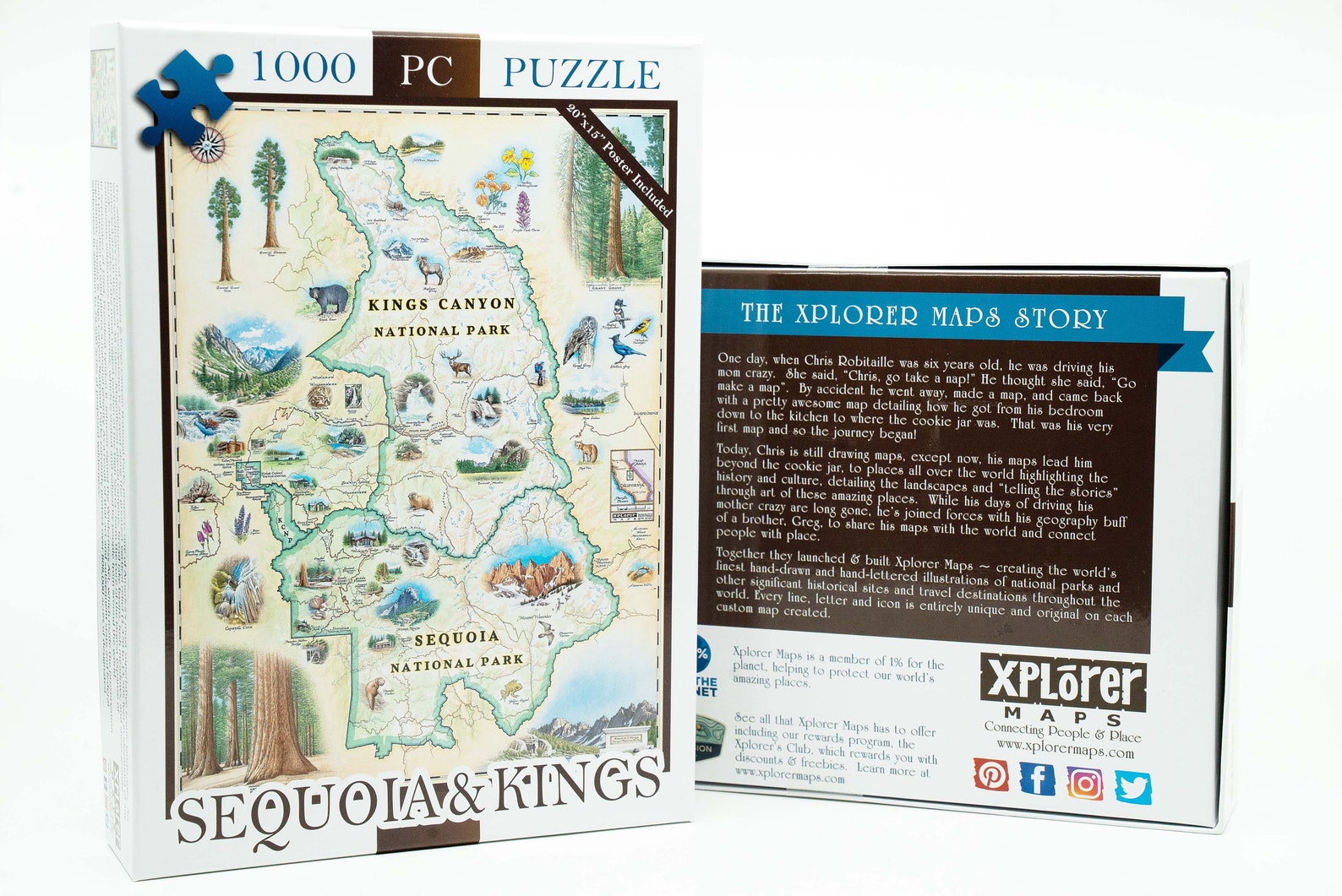 Sequoia-kings Canyon National Parks Map Puzzle 1000 Piece | Etsy