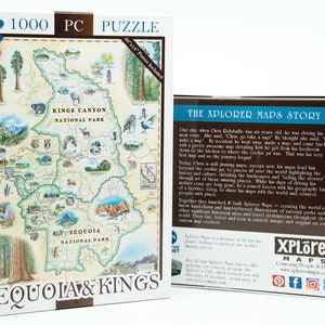 Sequoia-kings Canyon National Parks Map Cardboard Jigsaw - Etsy