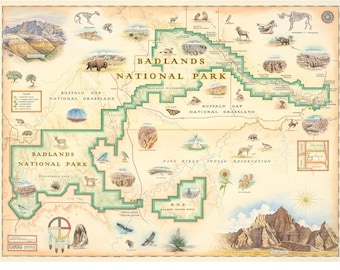Vintage Badlands Poster - Etsy