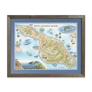 Santa Catalina Island Map Print | Vintage-style Hand-drawn Poster - Etsy
