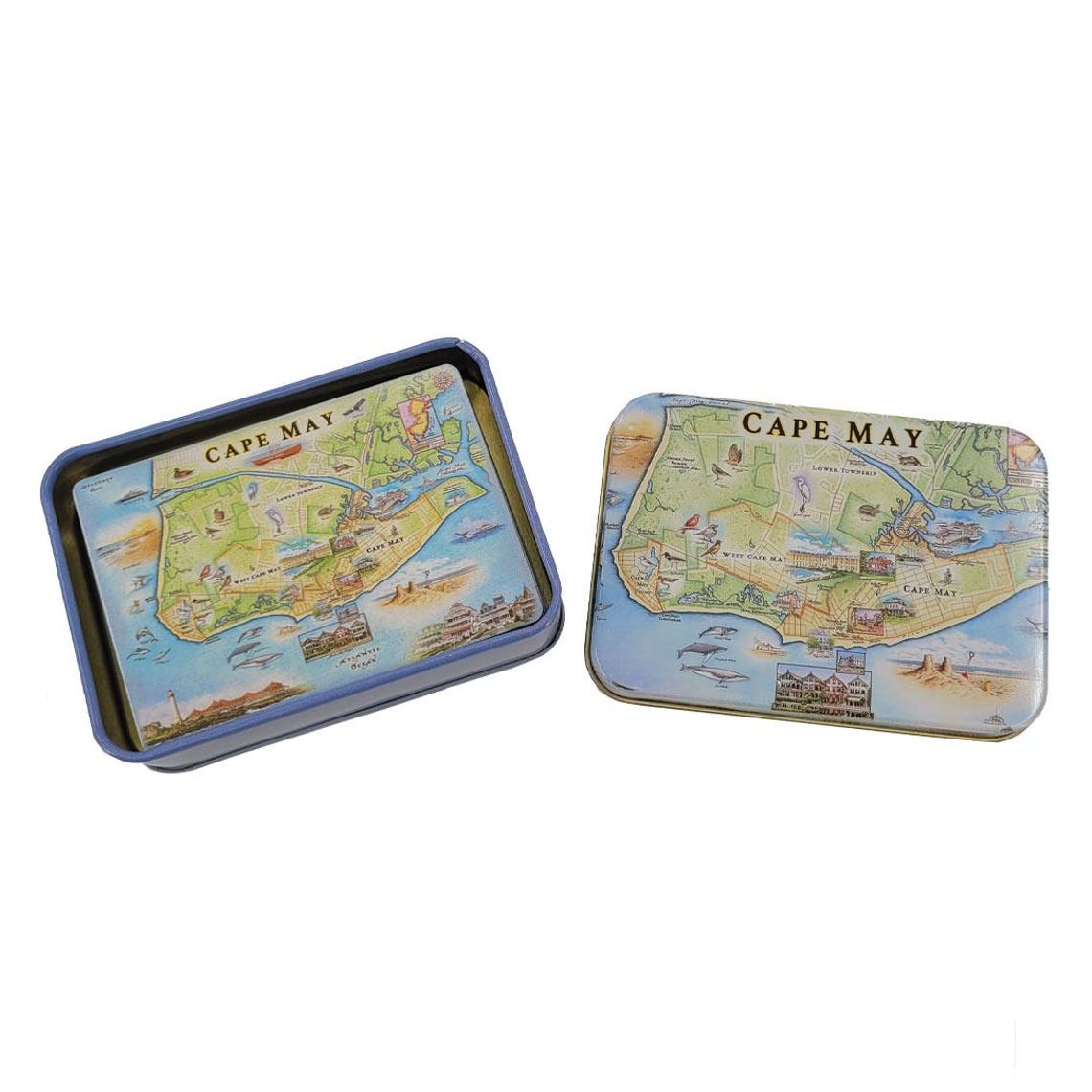 Cape May Map Standard 52-deck Playing Cards - Official Vegas Poker Size ...