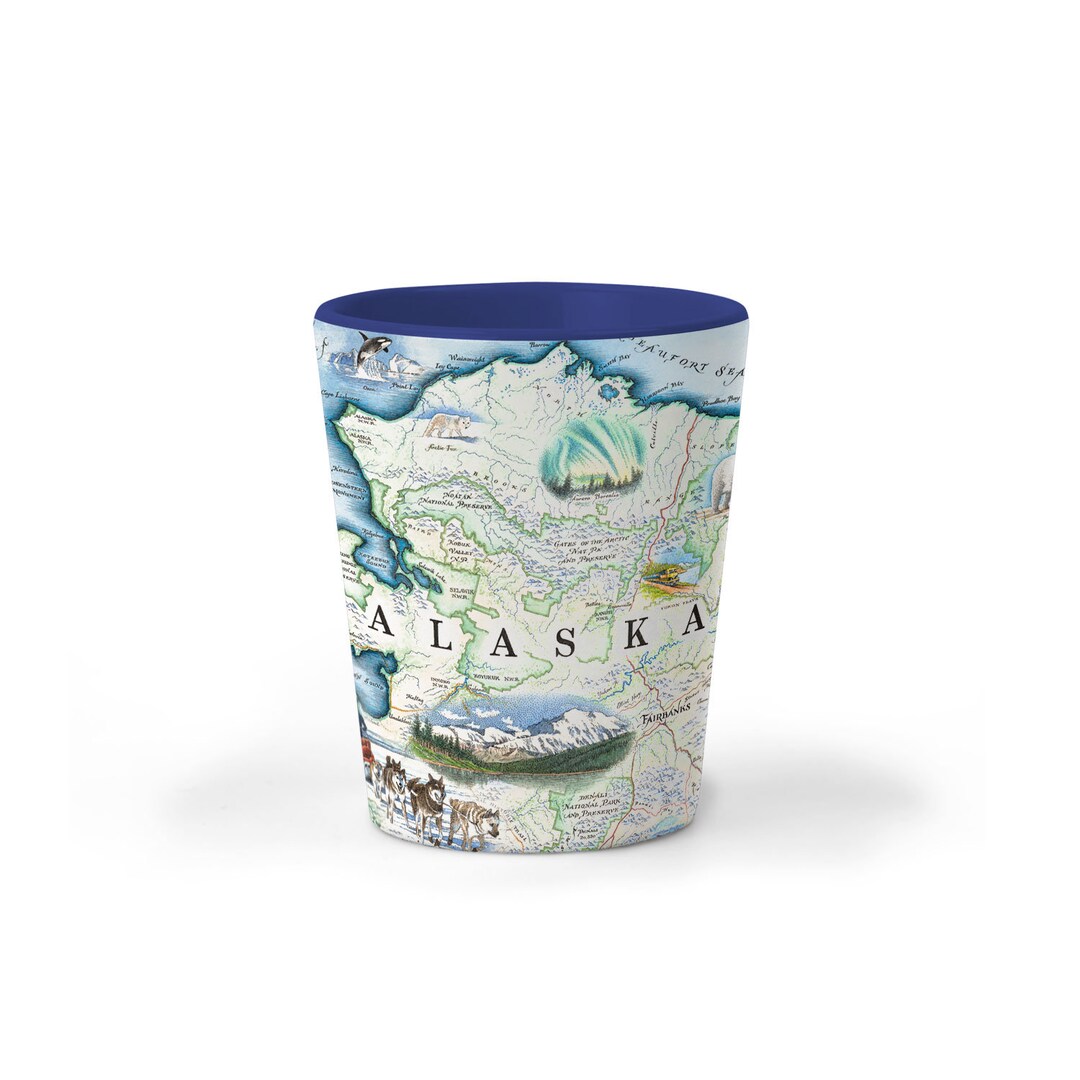 Alaska State Map Ceramic Shot Glass, Travel Gift - Etsy