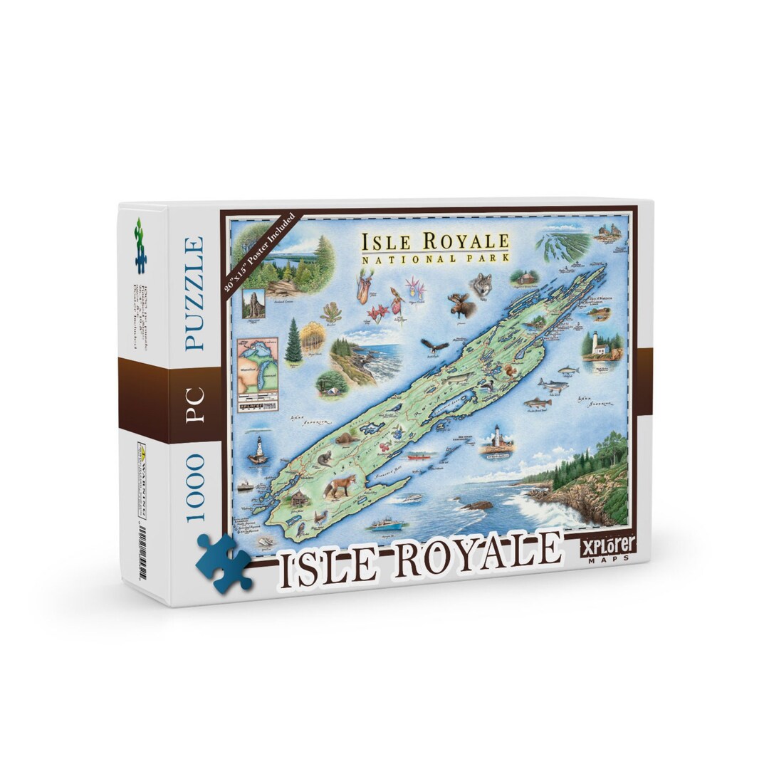Isle Royale National Park Map - 1000 Pieces, Includes Poster - Etsy