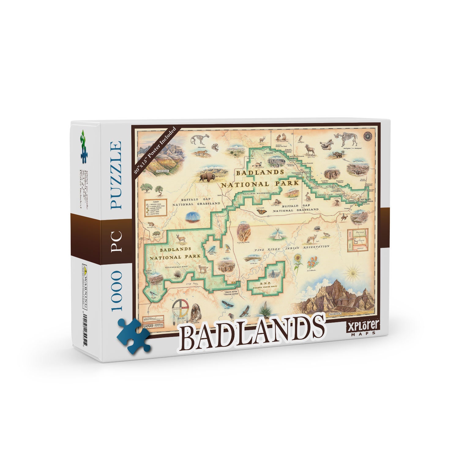 Badlands National Park Map Puzzle - 1000 Pieces, Includes Poster - Etsy