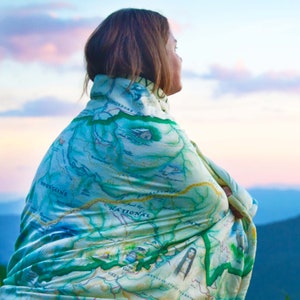 Acadia National Park Map Fleece Blanket - Soft, Cozy, and Warm Throw ...