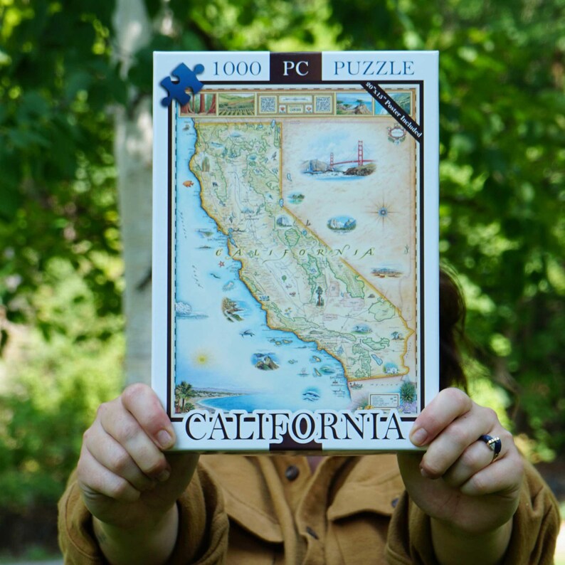 California State Map Puzzle - 1000 Pieces, Includes Poster - Etsy