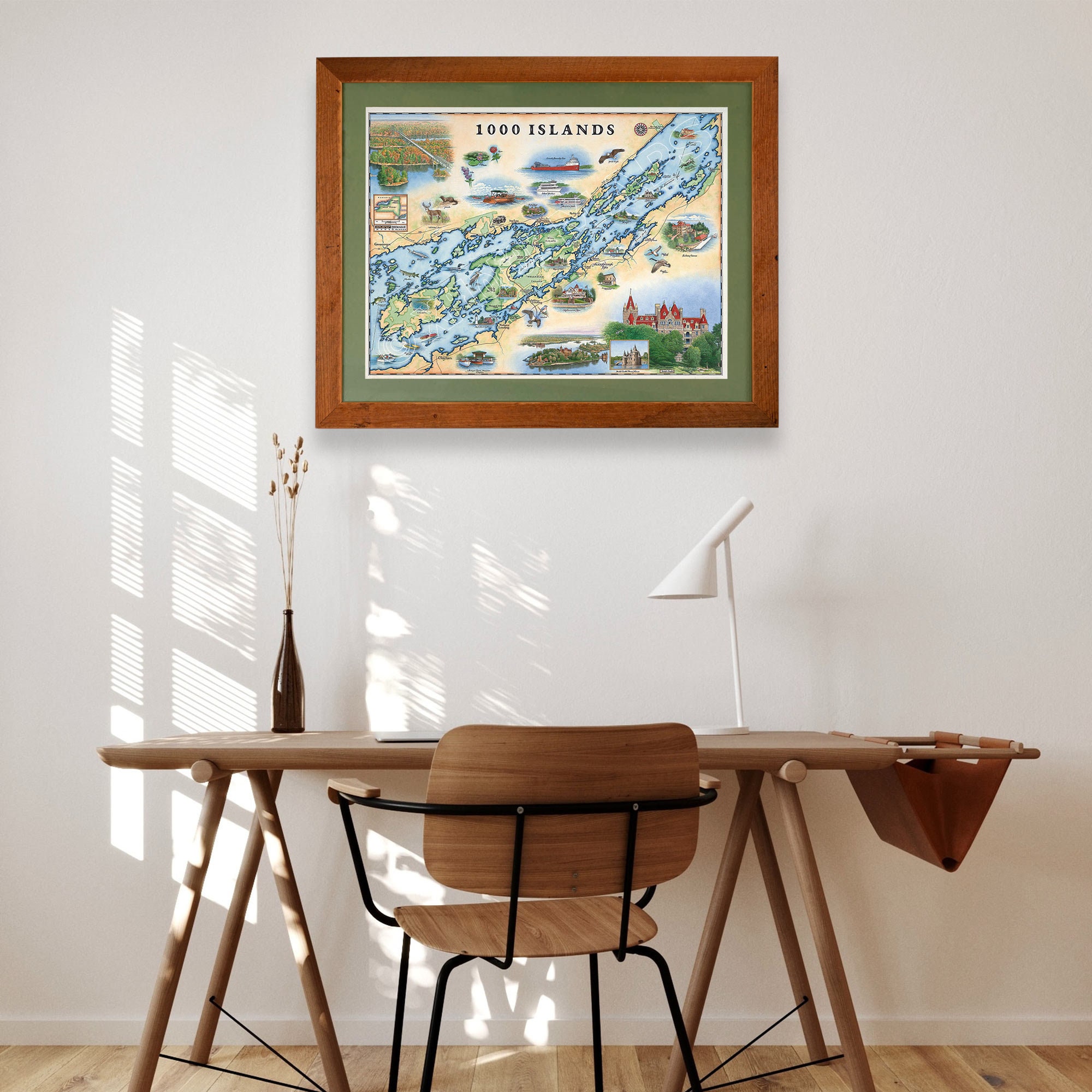 1000 Islands Map Poster | Hand-drawn Vintage Style Print - Etsy
