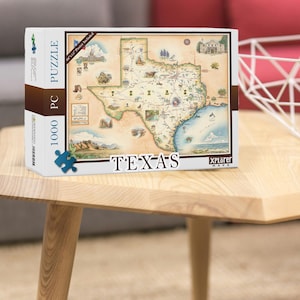 Texas State Map Puzzle - 1000 Pieces, Includes Poster - Etsy