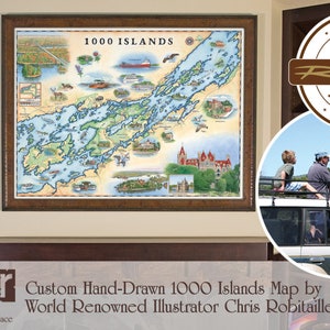 1000 Islands Hand-drawn Map Poster Authentic 18x24 - Etsy