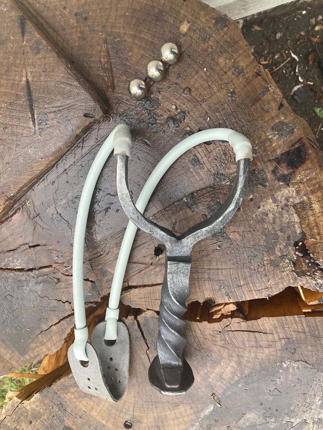 Railspike Slingshot *hand Forged *bushcraft *outdoors *gift Idea for ...