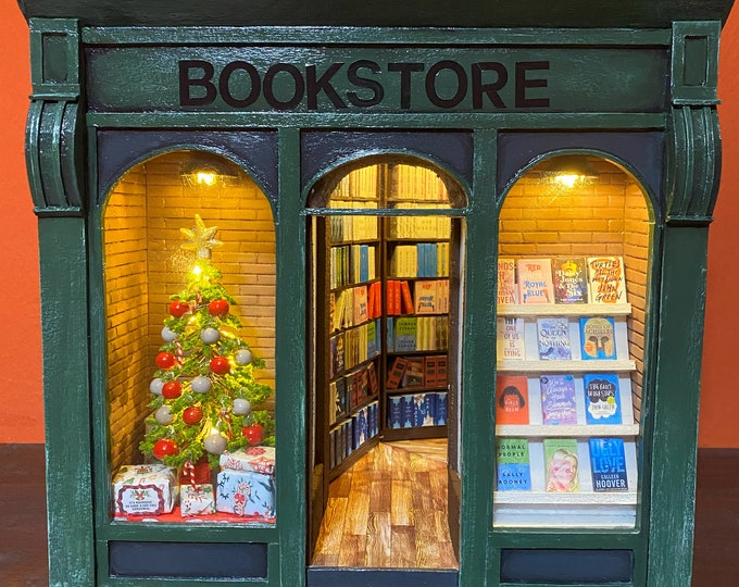 Book Nook Miniature Book Shop Birthday Gift Christmas Diorama Home ...