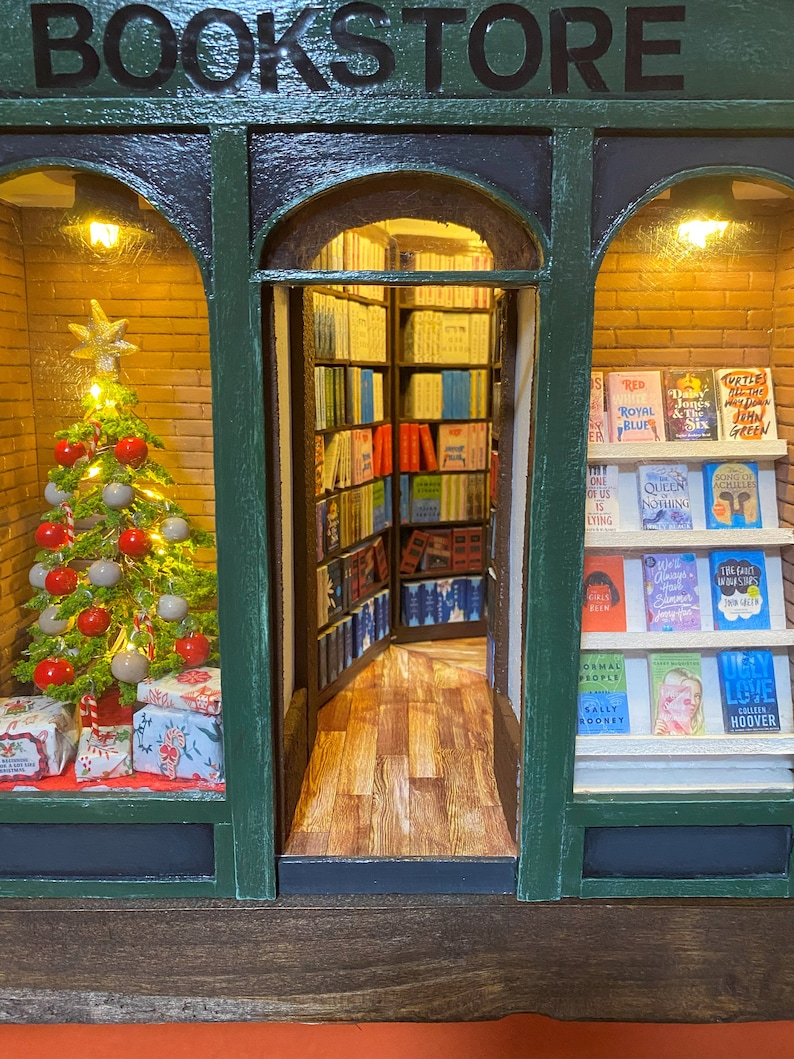 Book Nook Miniature Book Shop Birthday Gift Christmas Diorama Home Decoration Holiday Gift Shelf ...