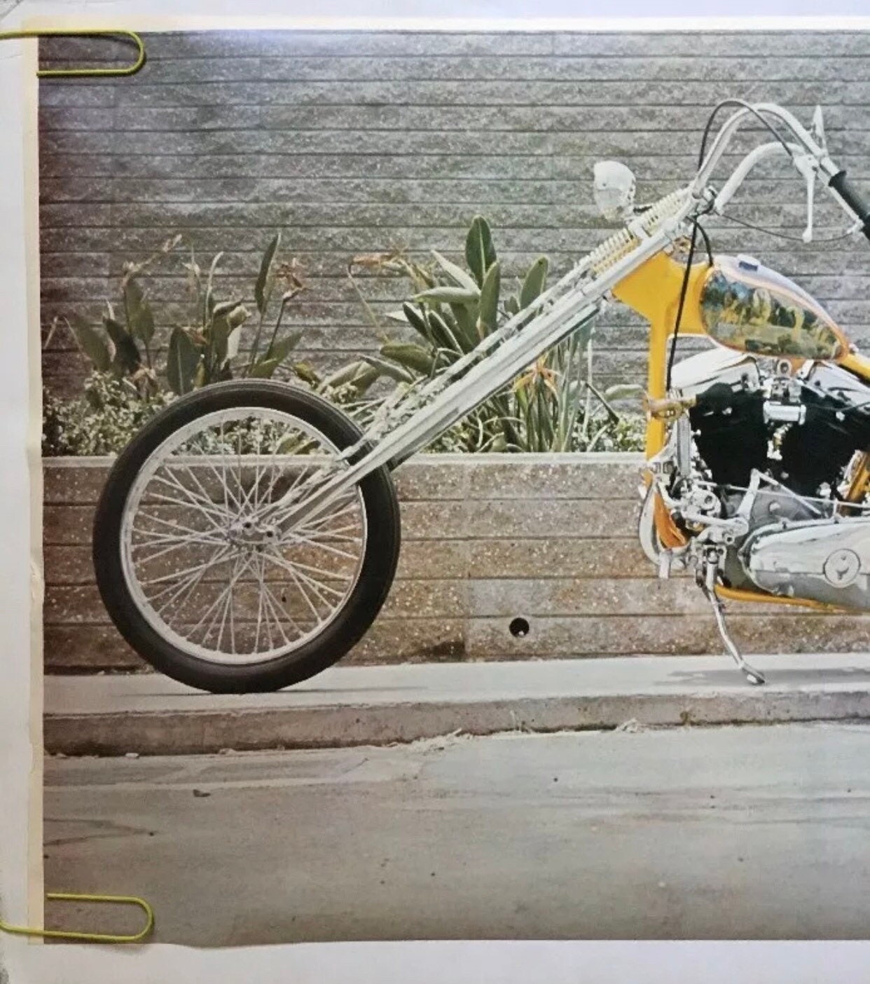 Vintage Poster Pin-up 1970’s Custom Motorcycle Pin-up Speedster Yellow ...