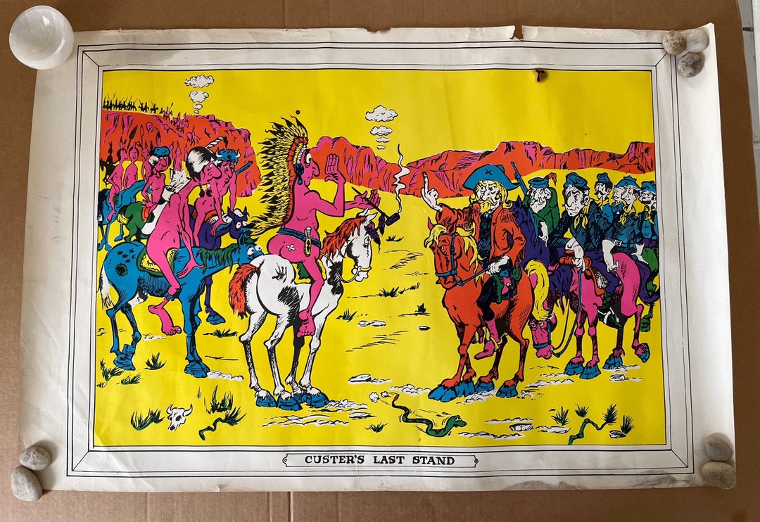 Custers Last Stand Vintage Blacklight Poster 1970s - Etsy