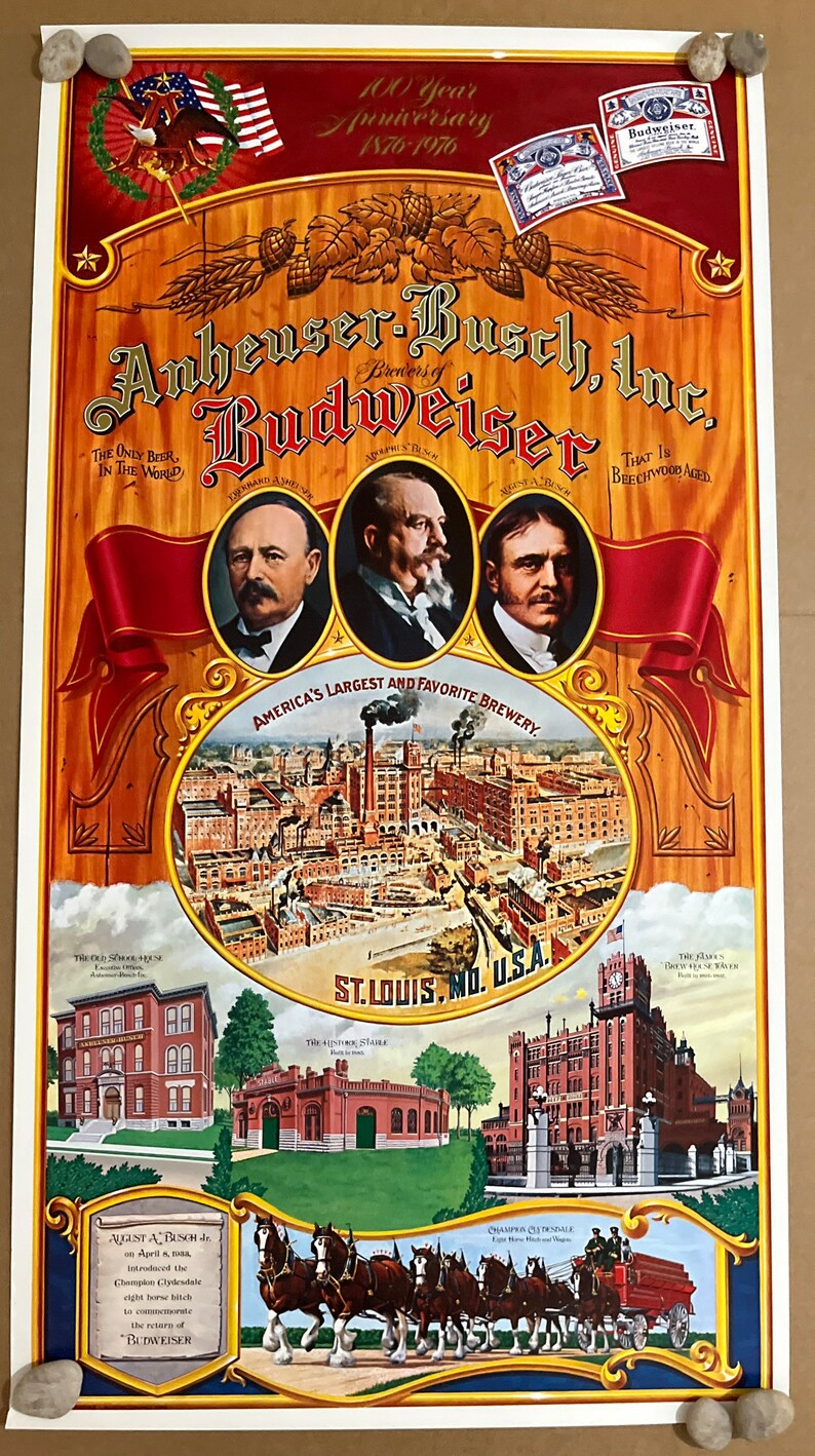 Budweiser Beer Poster Vintage - Etsy