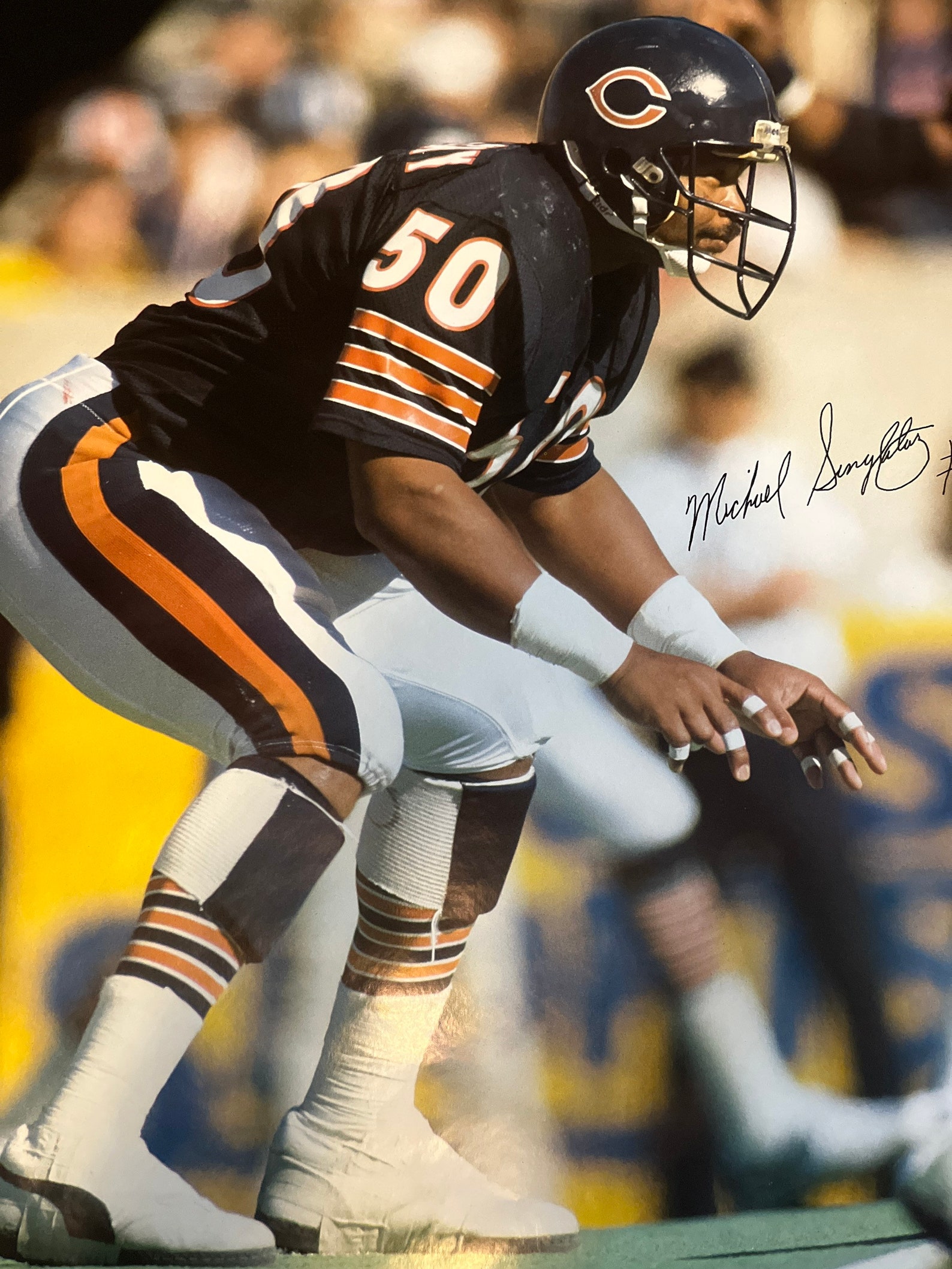 Vintage Original Mike Singletary Chicago Bears Super Bowl 1985 Poster ...