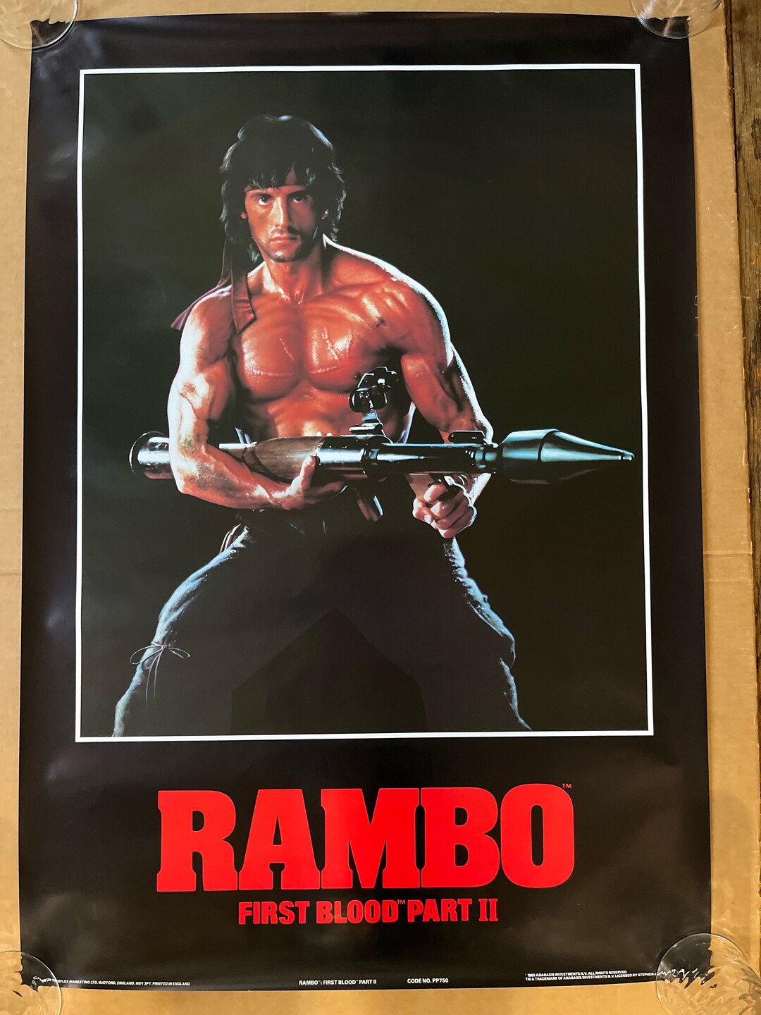 Vintage Movie Poster Sylvester Stallone Rambo First Blood Part 2 - Etsy