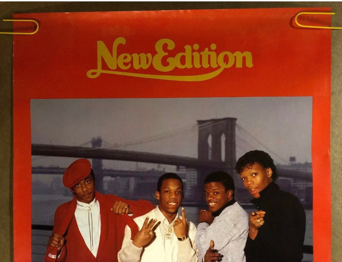Original Vintage Poster New Edition 1980s R&B Group Shot Pinup - Etsy