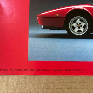 Ferrari 328 GTB Vintage Poster Original Sport Car Race Car Red 1980s ...