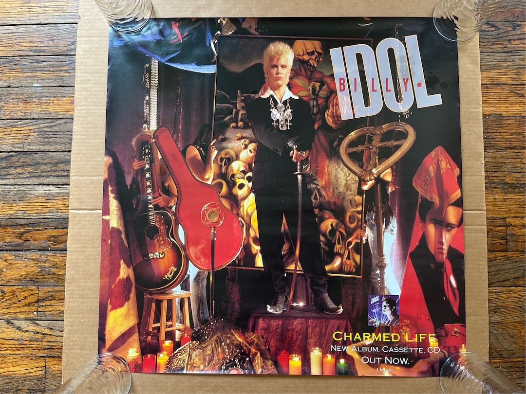 Vintage Poster Charmed Life Billy Idol 1980s Music Memorabilia Promo - Etsy