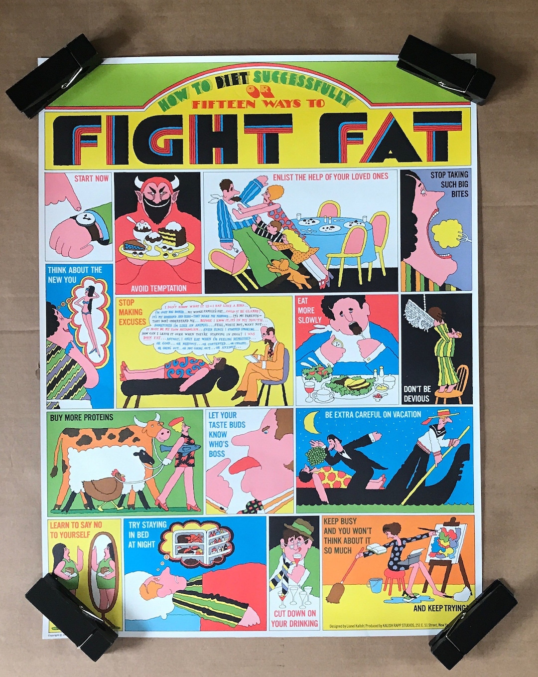 Vintage Original 1970 Successful Ways to Fight Fat Poster - Etsy