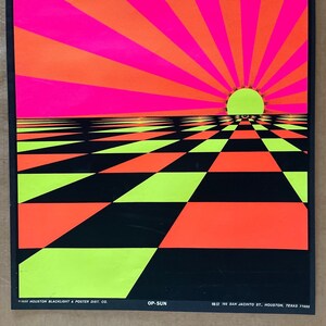 Original Vintage 1969 OP SUN Houston Black Light Poster 60s Psychedelic ...
