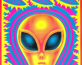 Starry Night Psychedelic Blacklight Original Vintage Poster 1995 - Etsy