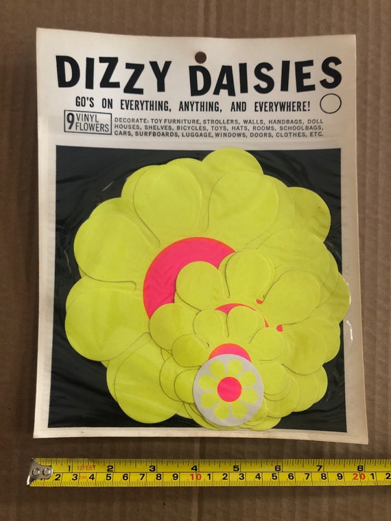 Vintage Blacklight Stickers Dizzy Daisies 1960s Daisy Vinyl | Etsy