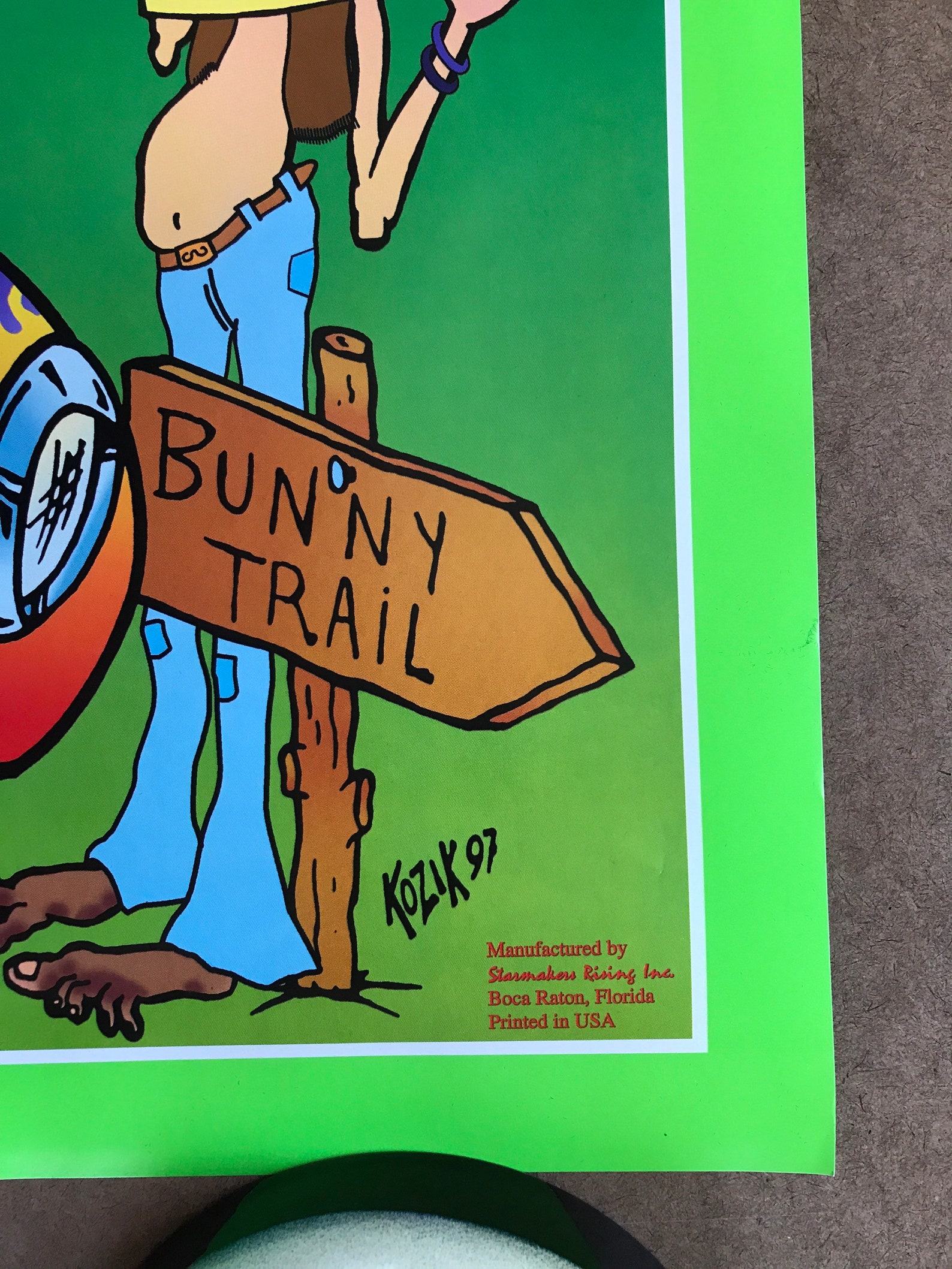 Vintage Original 1990s Bunny Trail Poster 1997 Kozik Woodstock - Etsy