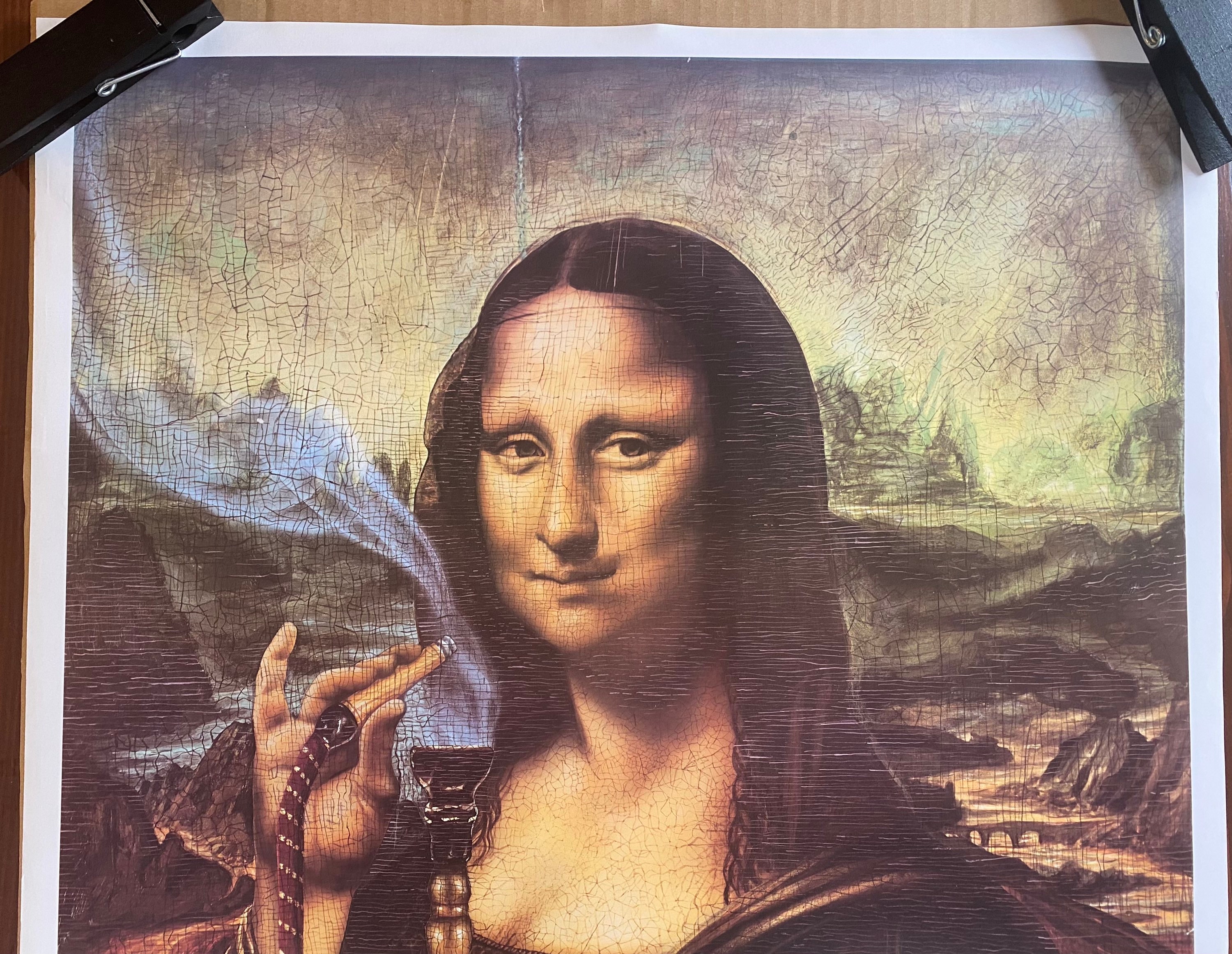 Mona Lisa Smoking Hookah Stona Lisa vintage poster | Etsy