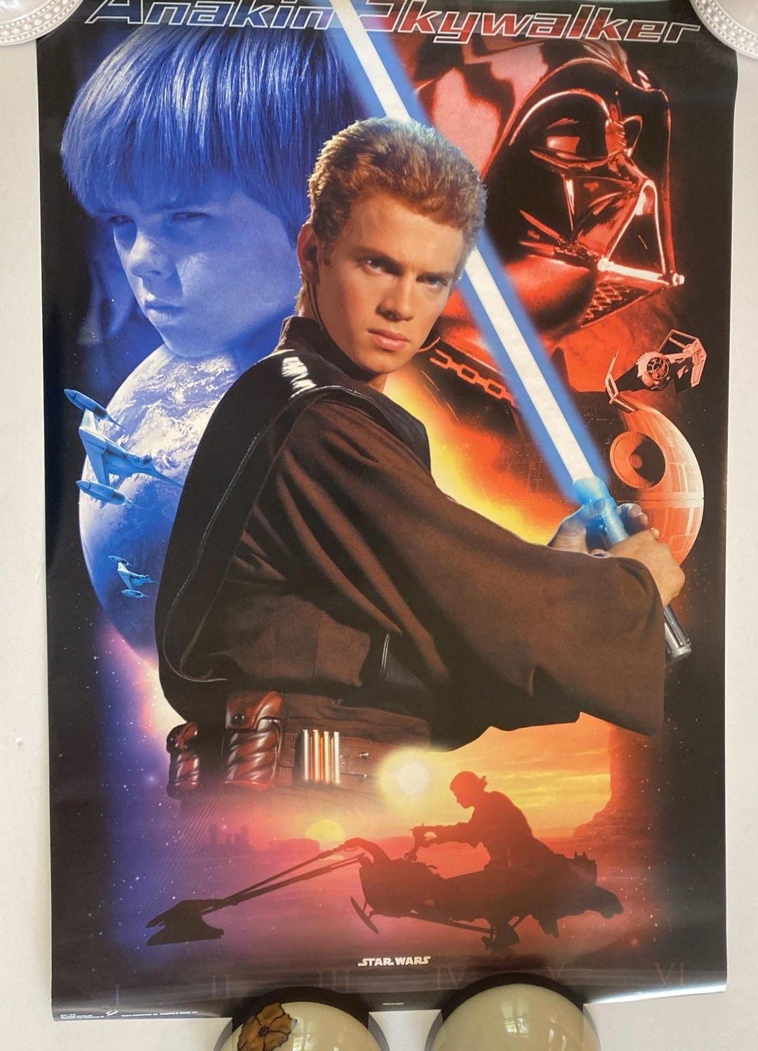 Star Wars Anakin Skywalker Poster 36”x24” 2002 Lucasfilms Lightsaber ...