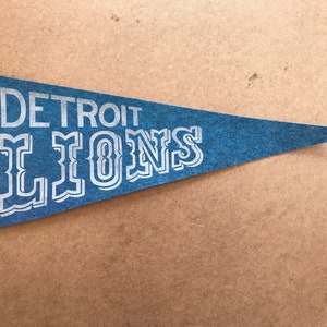 Vintage Original 1970s Detroit Lions Football Pennant Flag Sports ...
