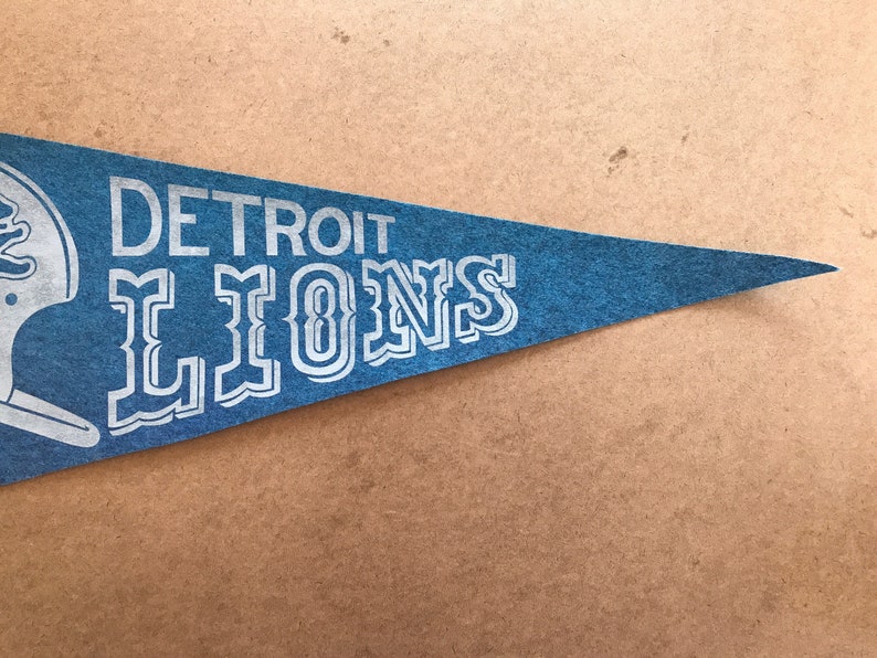 Vintage Original 1970s Detroit Lions Football Pennant Flag Sports ...