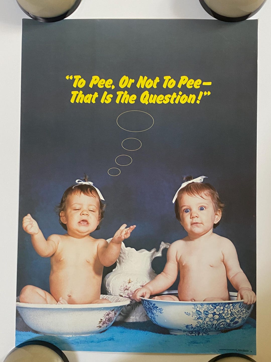 To Pee or Not to Pee Vintage Poster Original Pro Arts 1981 Children Tub ...