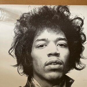 Vintage Poster Jimi Hendrix Headshot Black and White Promo 1990s - Etsy