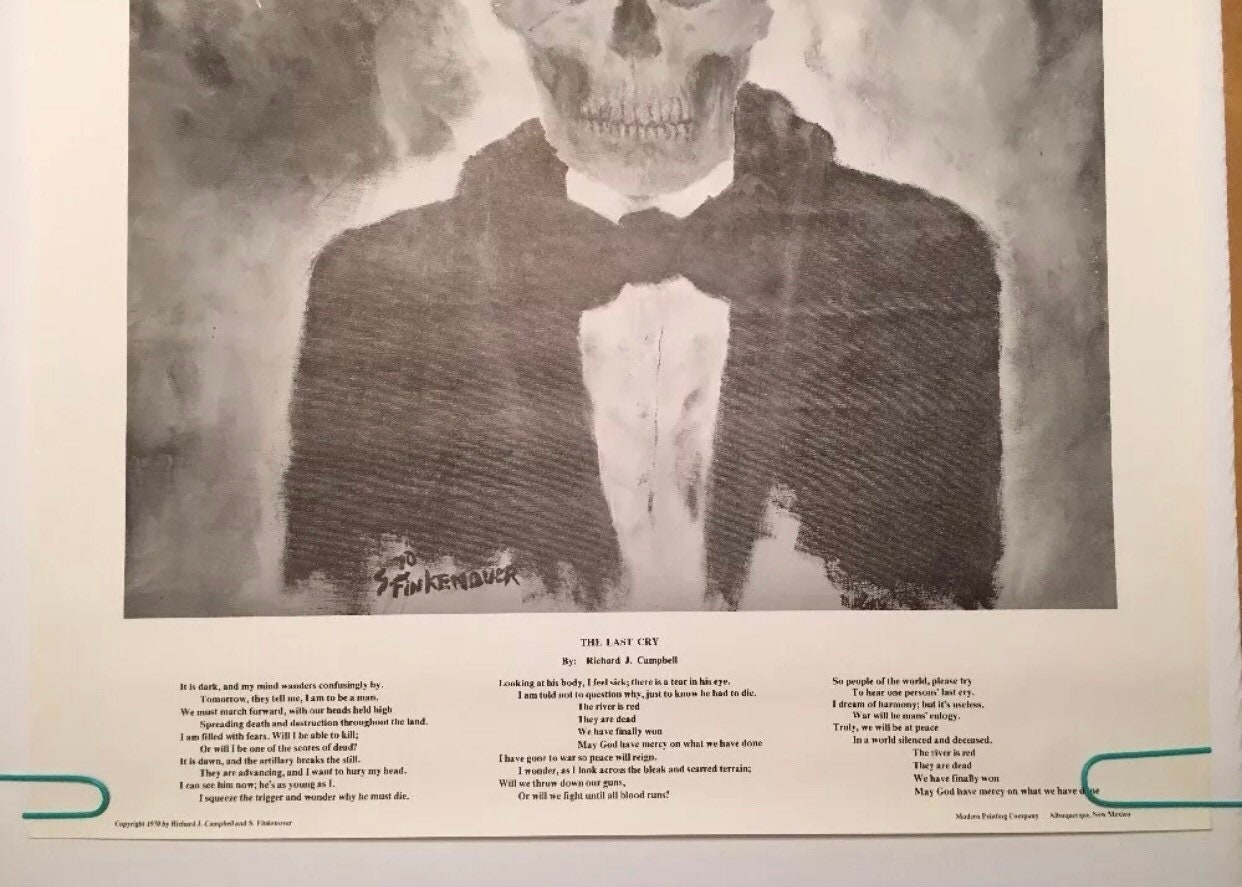 The Last Cry Vintage Political Anti War Poster Campbell | Etsy