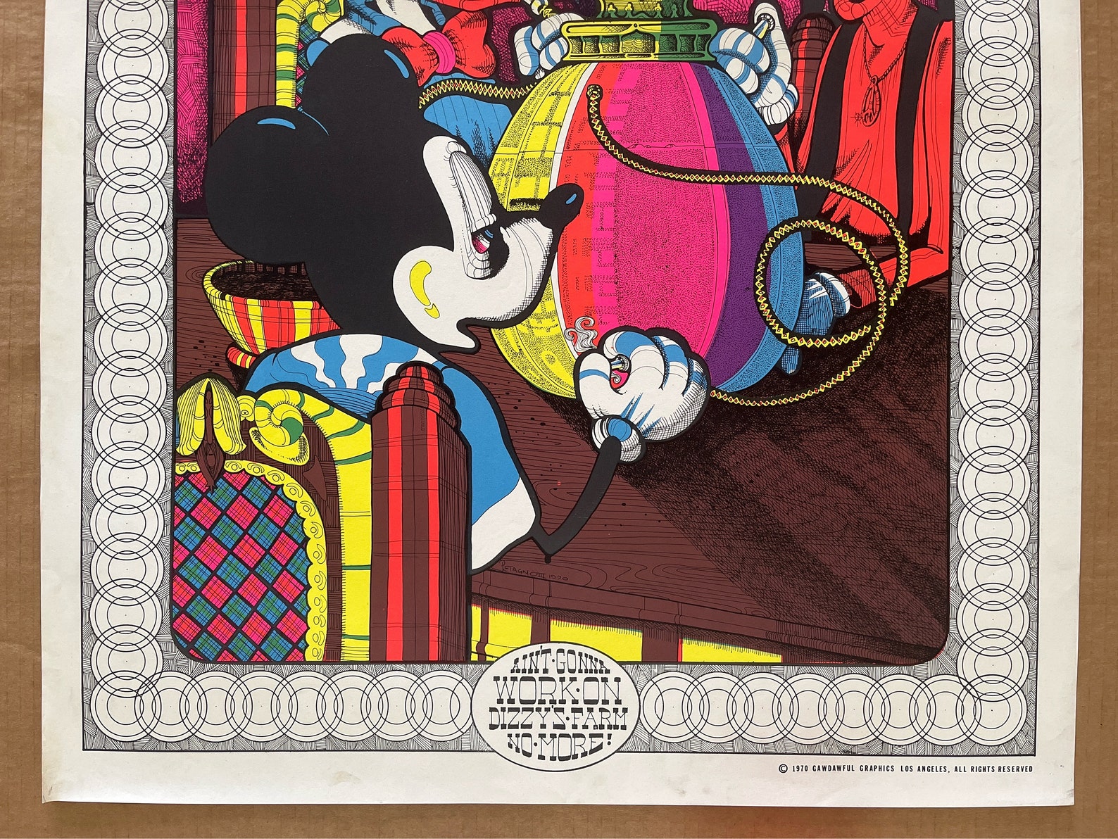 Original Vintage 1970 Dizzy’s Farm Poster Disney Humor 70s Goofy Donald ...