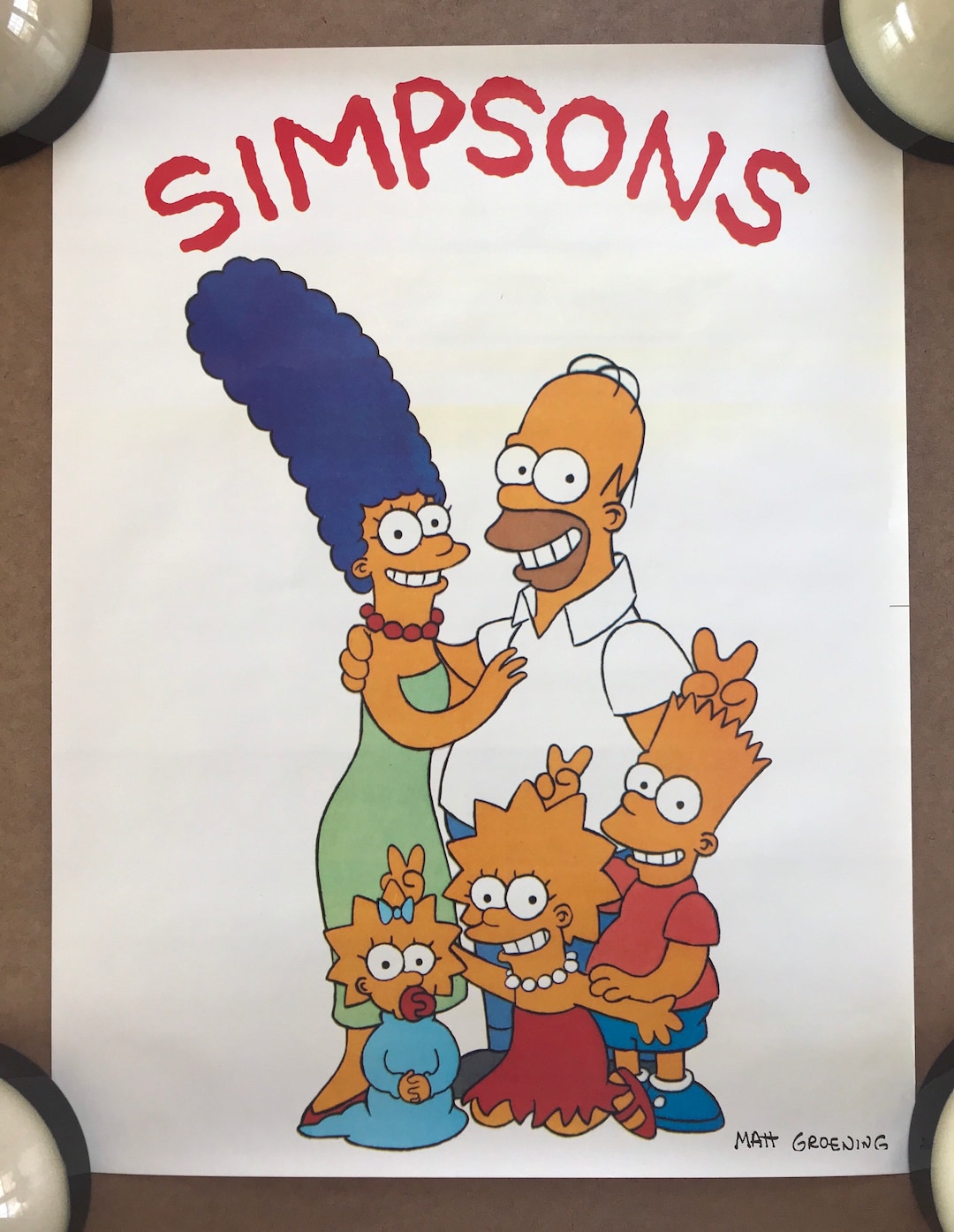 Vintage Original 1990s the Simpsons Pinup Poster Television TV ...